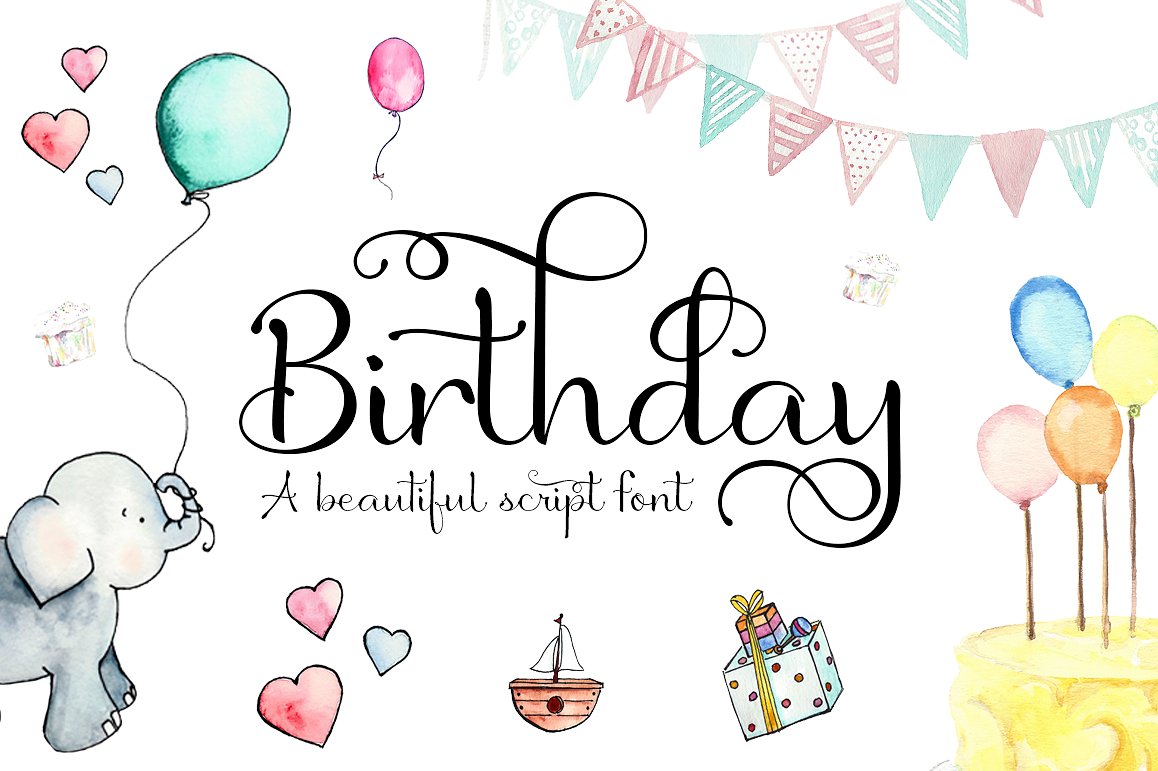 Birthday Script Fontlot